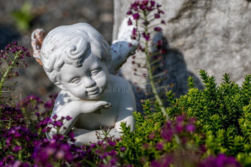 Angel sitting and dreaming stock image. Image of harvest - 64039395