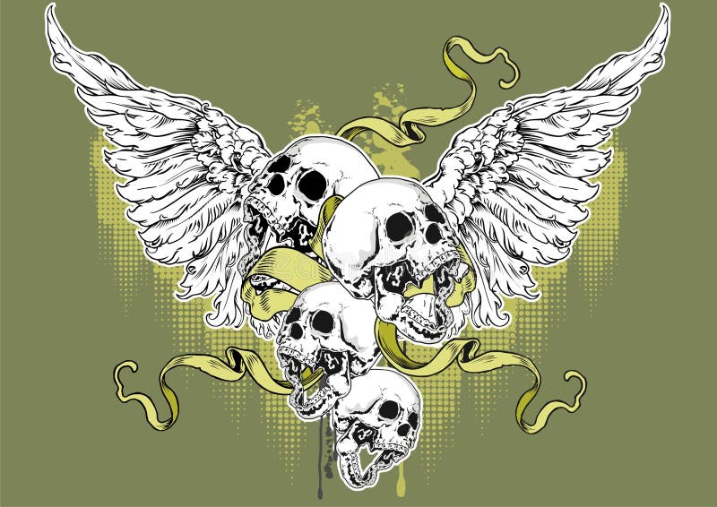 Angel skull stock vector. Illustration of gangster, dark - 36409545