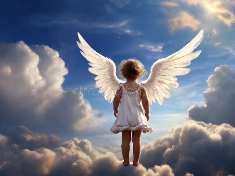 Angel in the sky stock illustration. Illustration of design - 306134525