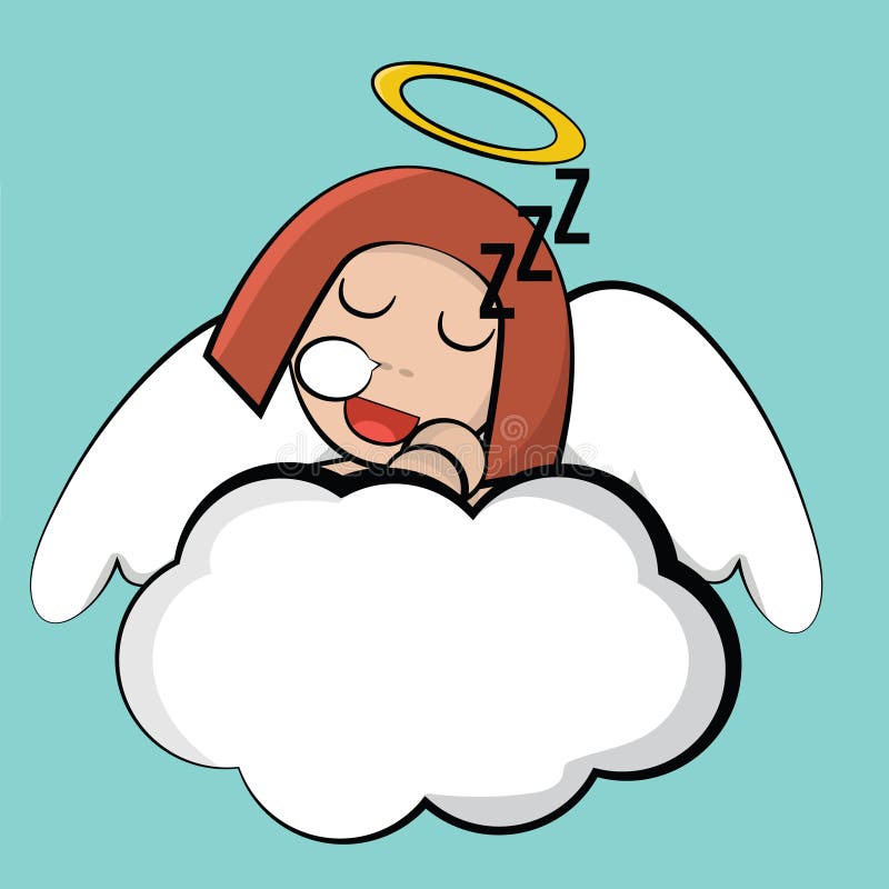 Angel Sleeping on Cloud. Vector Illustration Decorative Design Stock ...