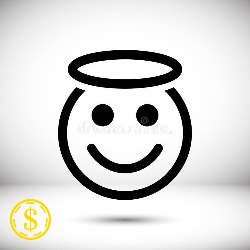 Angel Smile Icon Stock Vector Illustration Flat Design Stock Vector ...