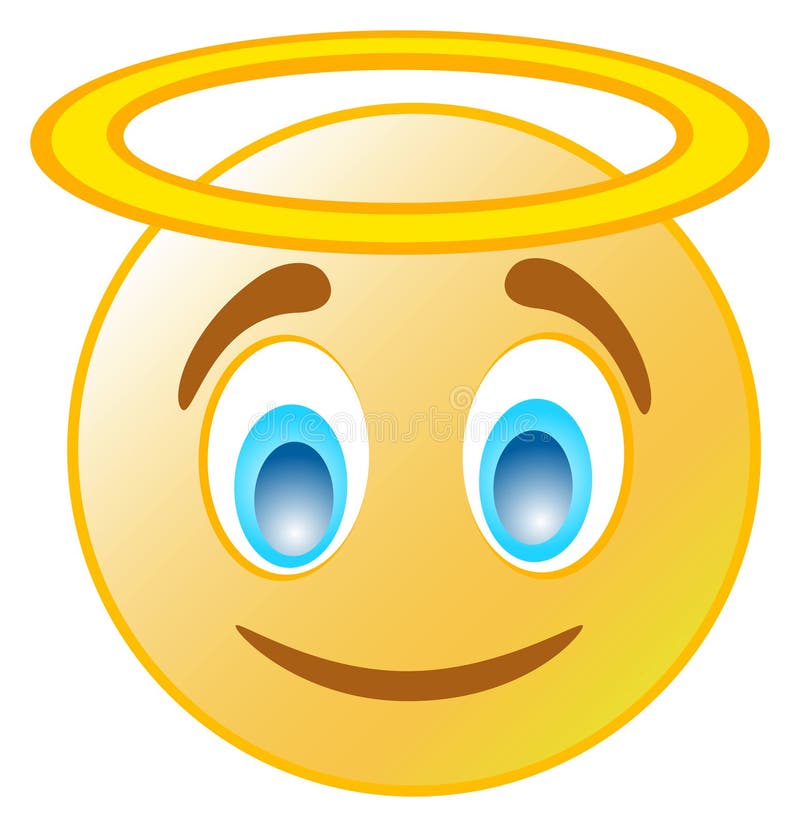 Emoticon - Angel stock illustration. Illustration of smile - 22756579