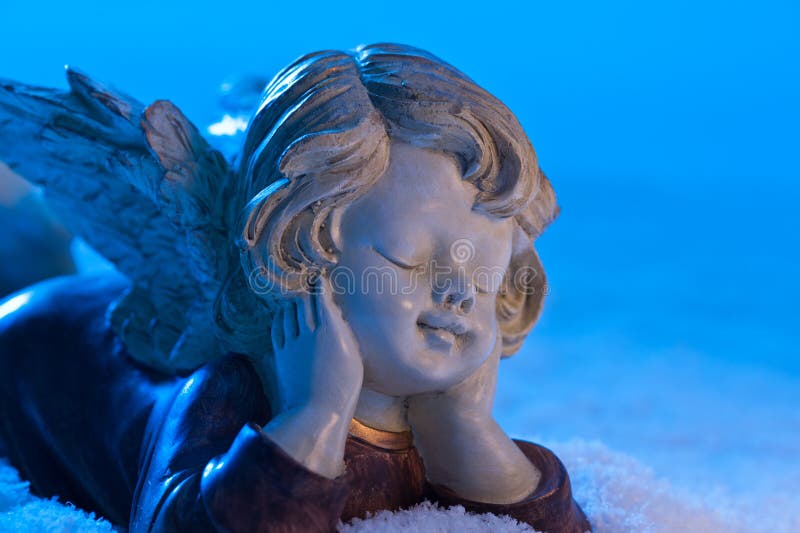 Praying Baby Angel stock image. Image of ceramic, blue - 260105