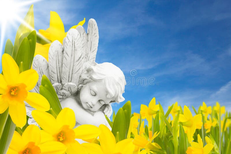 Angel in Spring stock photo. Image of death, blue, resurrection - 36520982