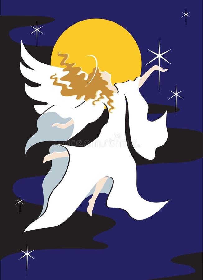 Angel with Star stock illustration. Illustration of vertebrate - 10408276