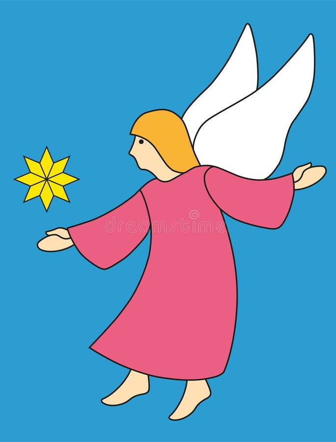 Angel in Flight with Heart. Stock Vector - Illustration of green ...