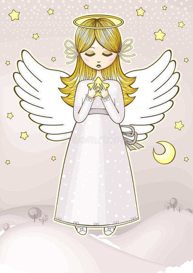 Angel with a star stock vector. Illustration of cupid - 27637455
