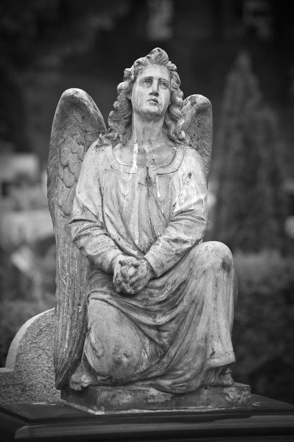 Angel statue with ivy stock photo. Image of depression - 40925018
