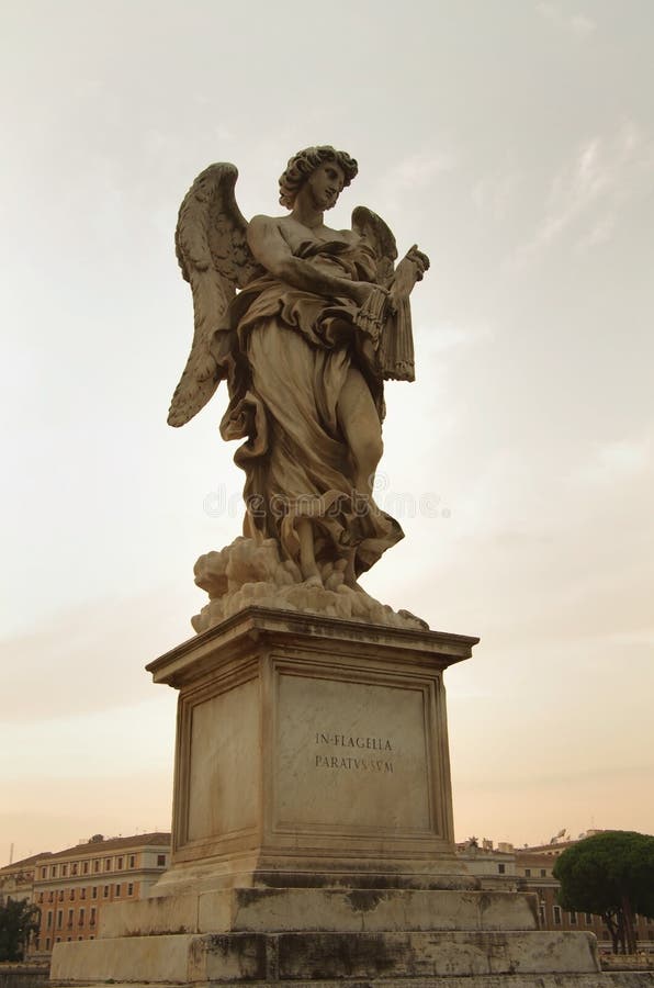 Angel statue stock image. Image of stony, dusk, landmark - 57394101