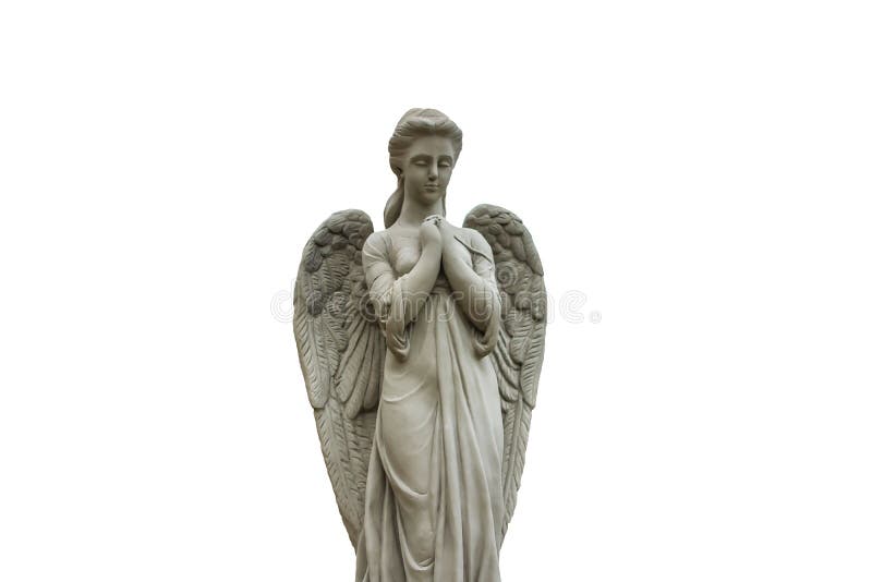 Angel statue isolated stock image. Image of female, winged - 75590045