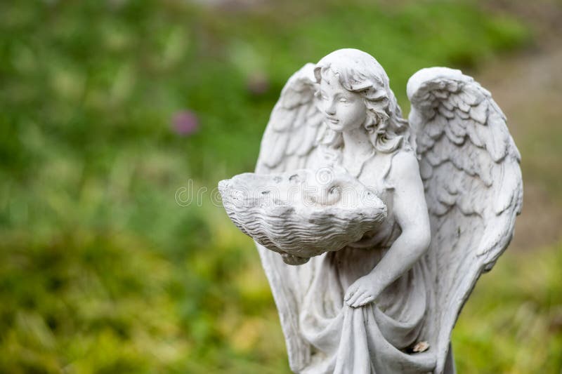 Angel Statue in Nature Place in Soft Light Stock Image - Image of style ...