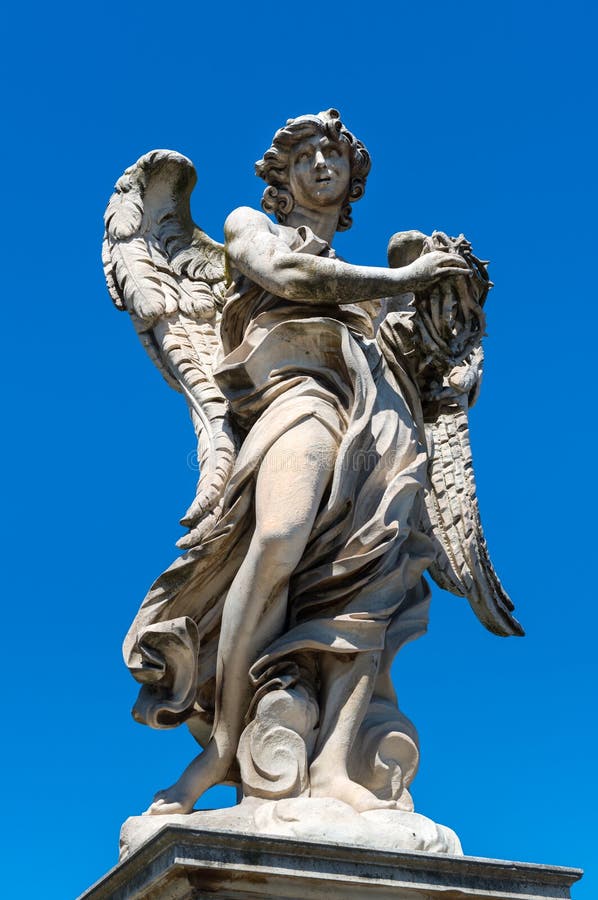 Angel Statue on the Ponte Sant`Angelo in Rome Stock Image - Image of ...