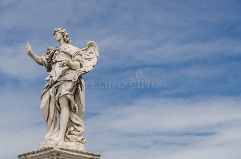 Angel statue, Rome, Italy stock image. Image of catholic - 41063021