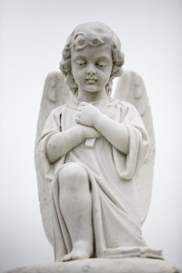 Old Crumbling Cherub Angel Statue Stock Photo - Image of face, artistic ...