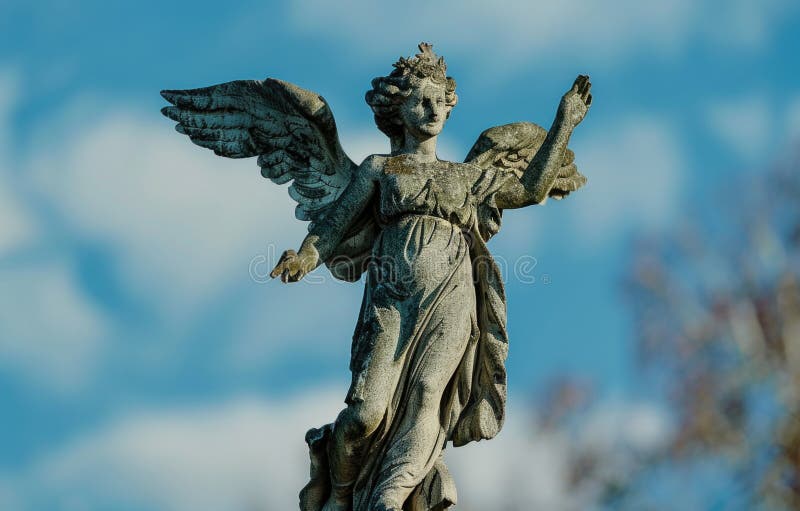 Angel Statue on Top of a Building, Suitable for Architectural Projects ...