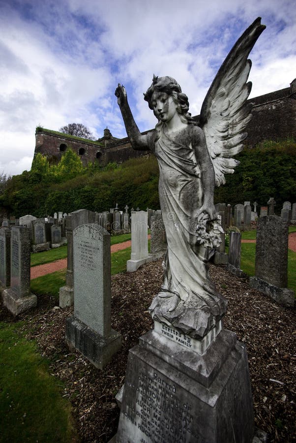 Angel Sterling Castle Graveyard Stock Image - Image of churchyard ...