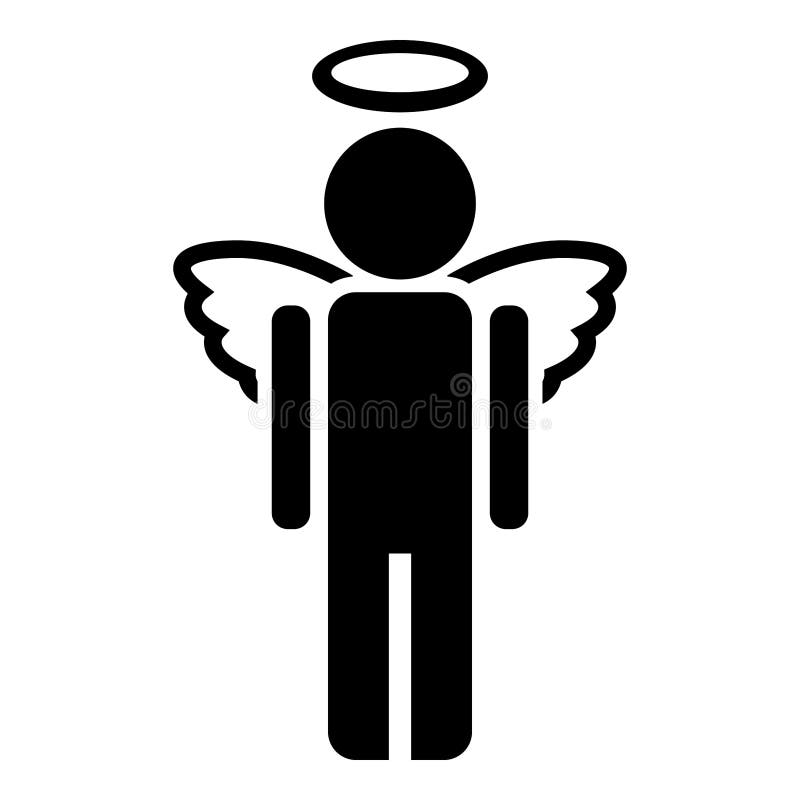 Simple angel stickman stock vector. Illustration of artwork - 257749313