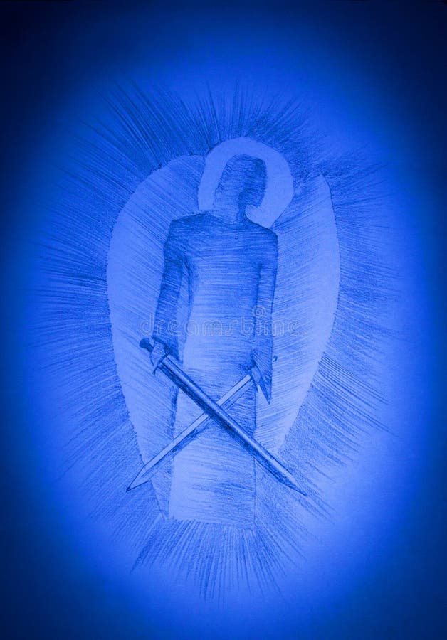 Sword and shield angel stock vector. Illustration of angry - 42566758