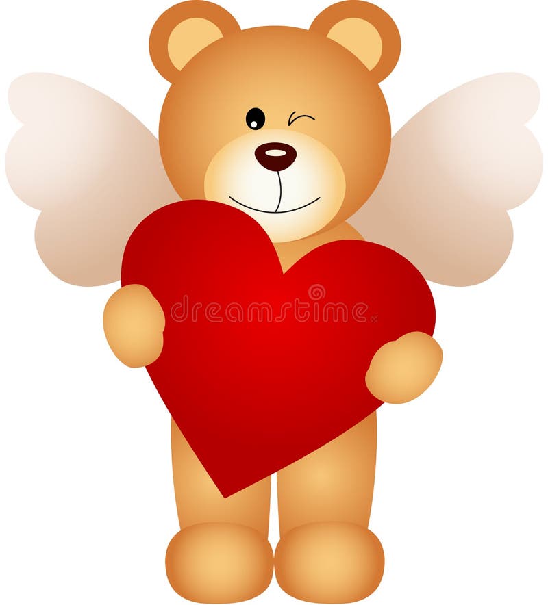 Angel teddy bear on cloud stock vector. Illustration of surprise - 46505717