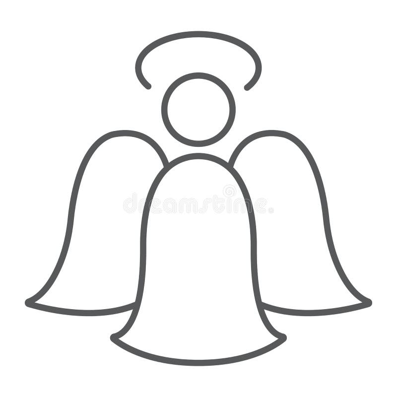 Angel Line Icon, Religion And Prayer, Wing Sign, Vector Graphics, A ...