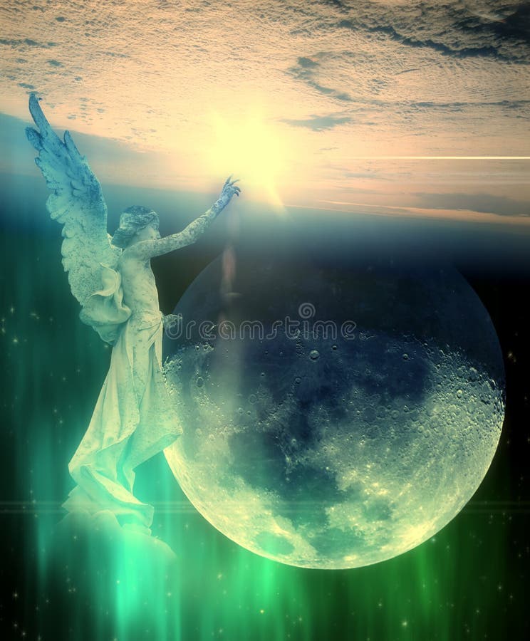 An angel touch stock illustration. Illustration of catholicism - 23645384