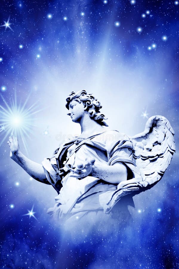 Angel touching star stock illustration. Illustration of concept - 8947725