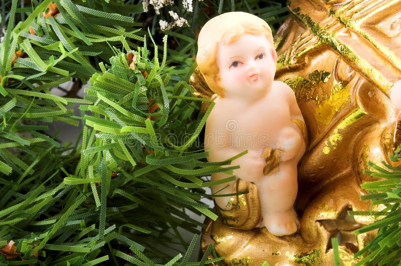 Angel and tree stock photo. Image of ball, decorated, hook - 1265876