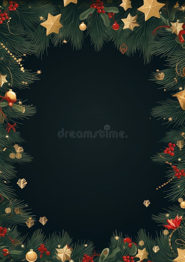 Angel Tree Toppers Watercolor Winter Border Stock Illustration ...