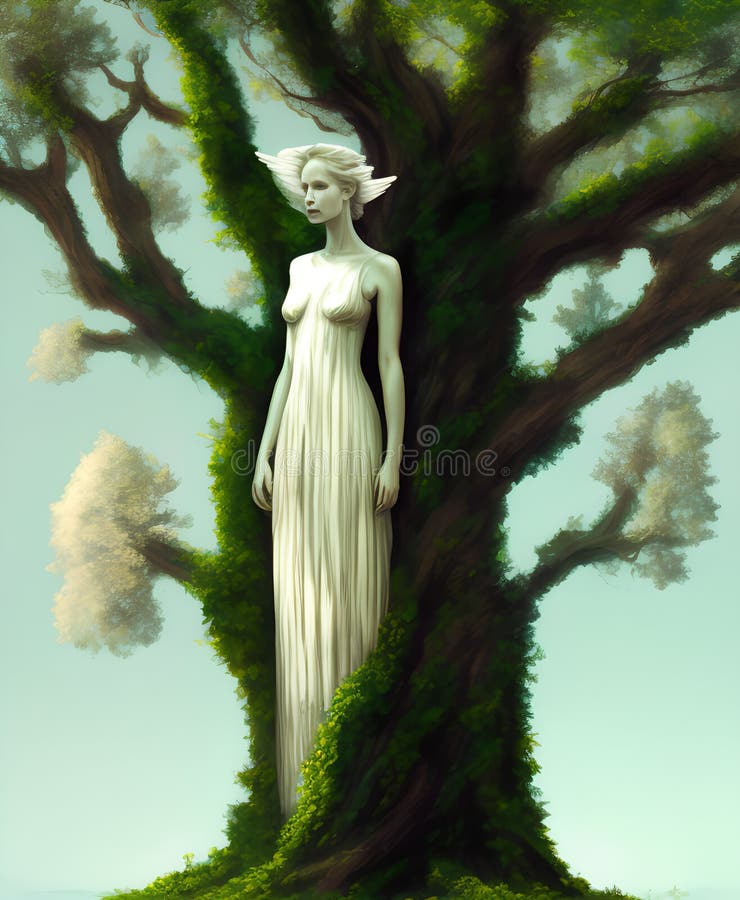 Angel of Trees, Generative AI Illustration Stock Illustration ...