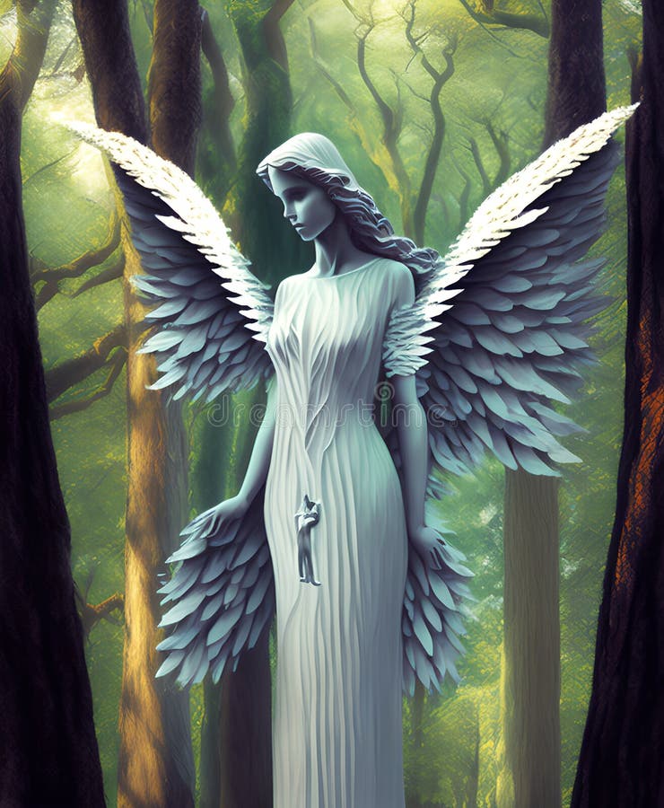 Angel of Trees, Generative AI Illustration Stock Illustration ...