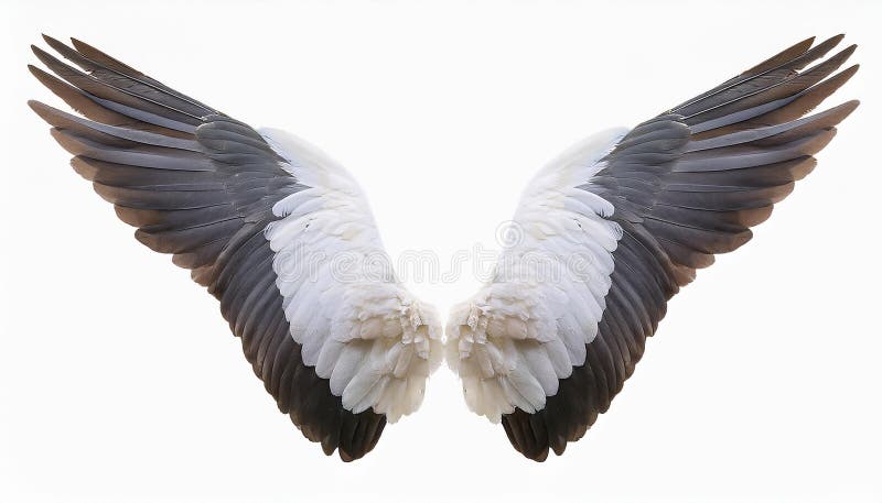 Angel Two Wings Cut Out, Isolated on White Background Stock Image ...