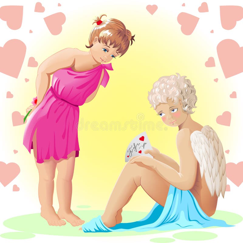 Angel Valentine day stock illustration. Illustration of symbol - 21798468