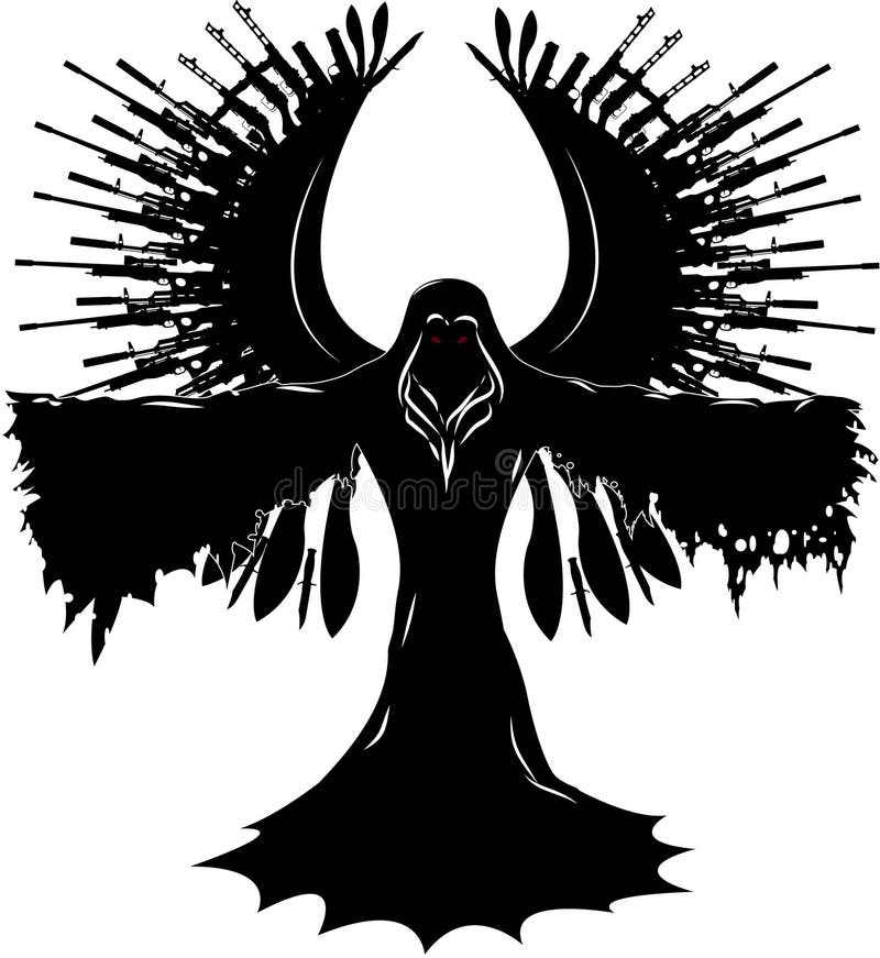 Angel of war stock vector. Illustration of black, angel - 45243084