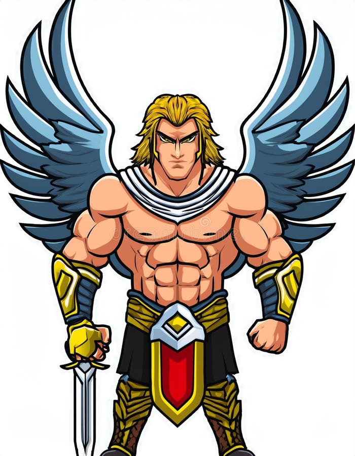 Angel warrior in armor stock illustration. Illustration of mythology ...
