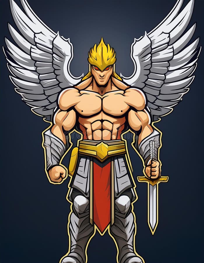 Angel warrior in armor stock illustration. Illustration of anime ...