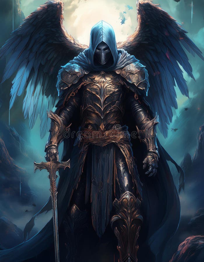 Angel warrior in armor stock illustration. Illustration of games ...