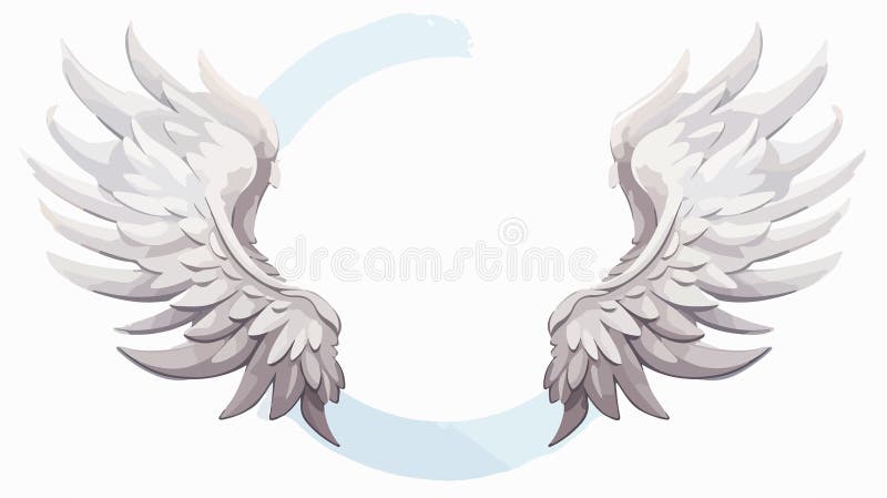 Angel Wing and Circle on it Design Stock Vector - Illustration of ...