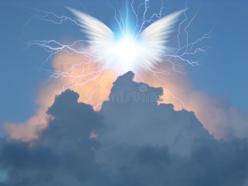 Angel winged star stock illustration. Illustration of blue - 239652558