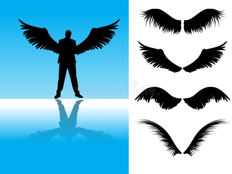 Angel Side View Wings Stock Illustrations – 124 Angel Side View Wings ...