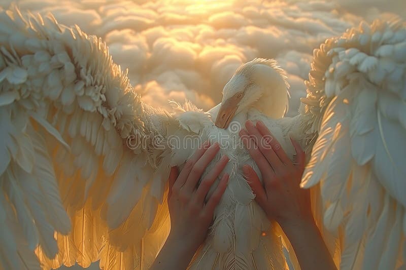 Angel Wings in the Clouds stock illustration. Illustration of dream ...