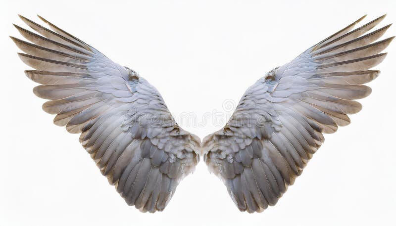 Angel Wings Cut Out, Isolated on White Background Stock Photo - Image ...