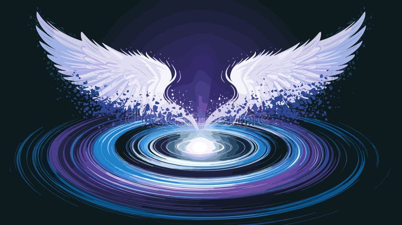Angel Wings Dissolving into Swirling Vortex of Light and Energy. Stock ...