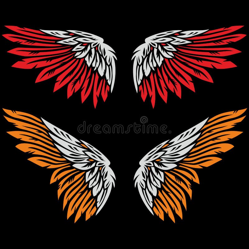 Angel Wings Drawing Illustration Stock Vector - Illustration of angel ...