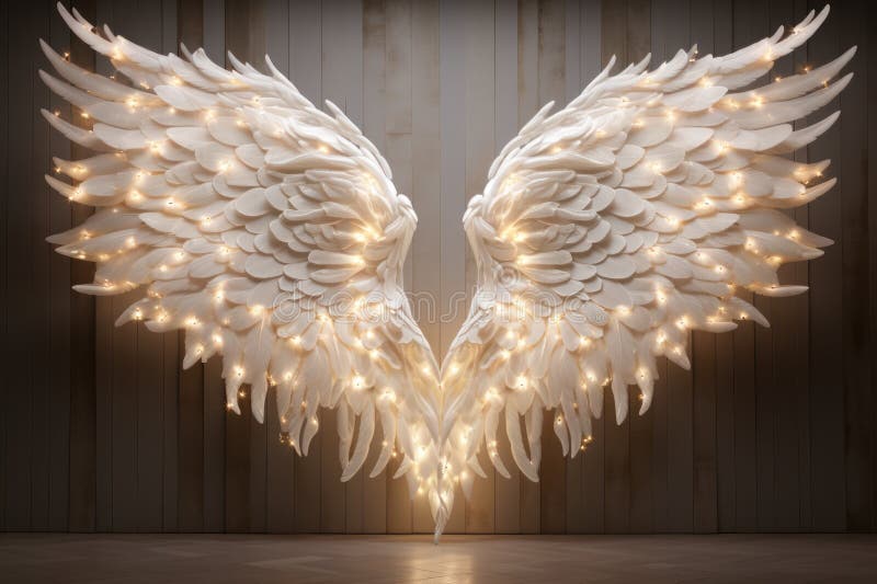 An Angel Wings with Feathers . Generative AI Stock Photo - Image of ...