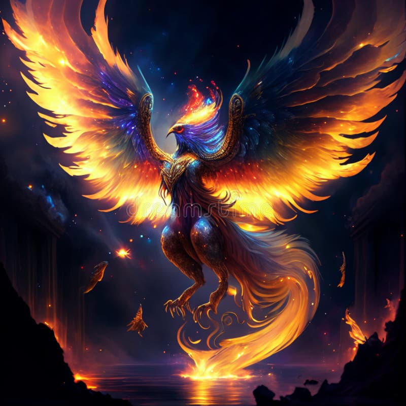 Angel with Wings and Fire. 3d Rendering, 3d Illustration Stock ...