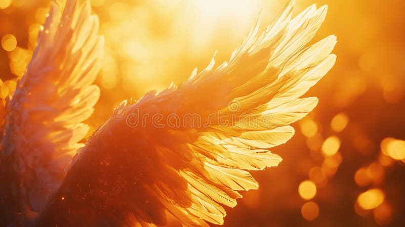 Angel Wings in Golden Light Stock Photo - Image of abstract, ornate ...