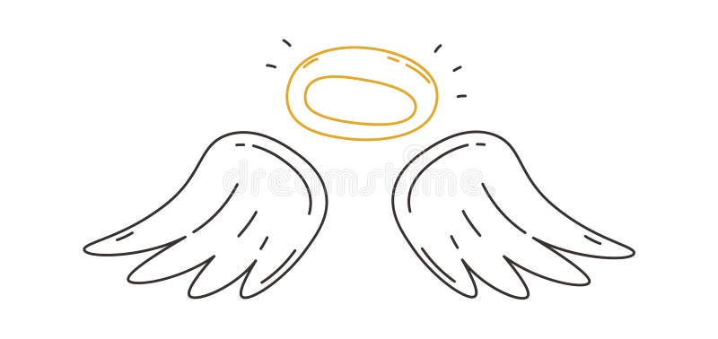 Angel Wings with Halo stock vector. Illustration of bird - 282864784