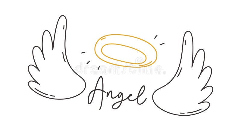 Angel Wings with Halo stock vector. Illustration of bird - 282864784