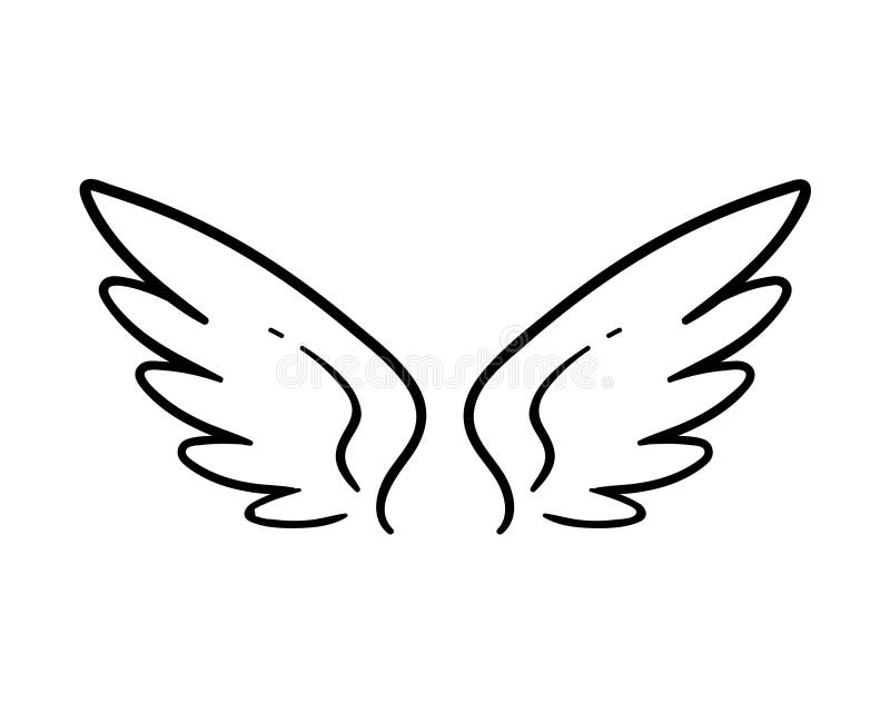 Angel Wings in Heaven Hawk Feather Wing Pattern Stock Vector ...