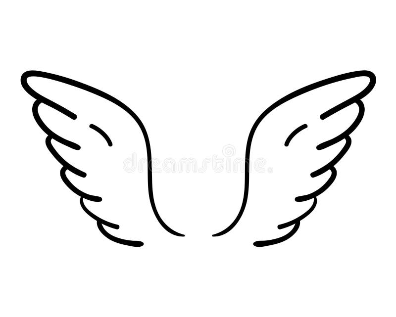 Angel Wings in Heaven Hawk Feather Wing Pattern Stock Vector ...